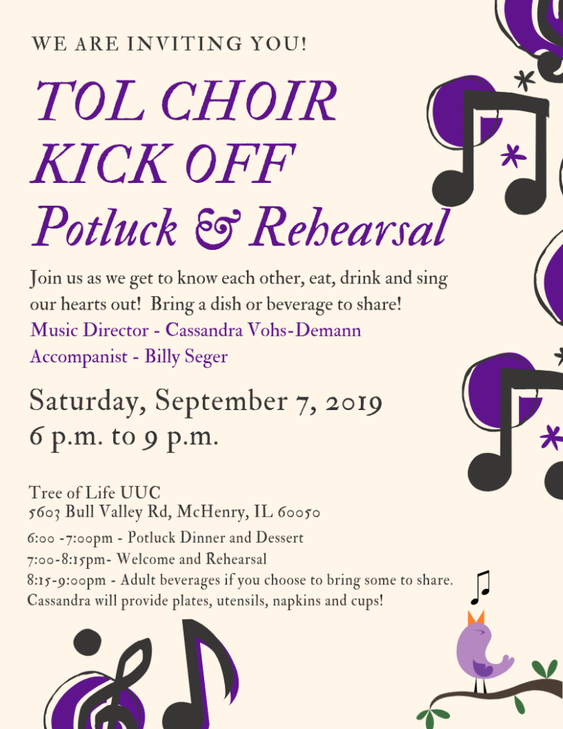 Come join the choir! - Tree of Life Unitarian Universalist Congregation